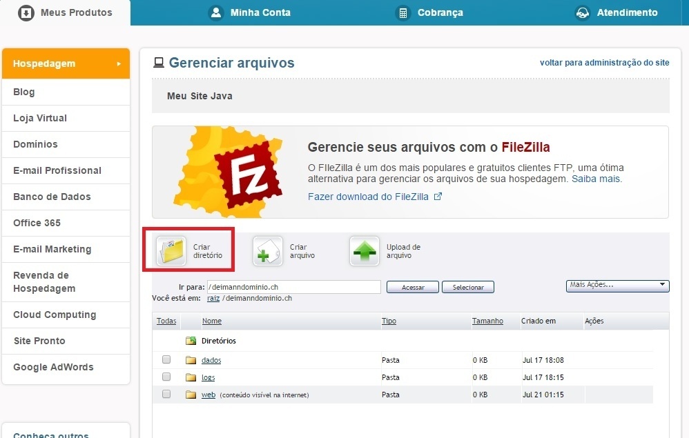 Como criar um diretório? - Tutoriais e FAQs UOL Host Como criar um diretório? - Tutoriais e FAQs UOL Host